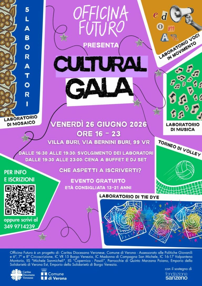 Caritas Verona » 26 giugno 2026 – Cultural Gala – Officina Futuro